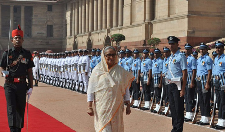 PM Hasina accorded guard of honour
