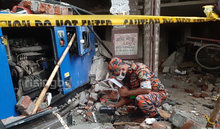 Moghbazar blast: Methane gas coming out from debris