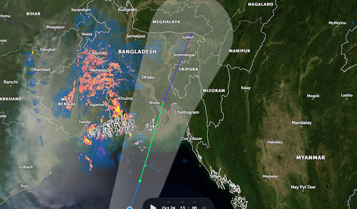 Forefront of Cyclone Sitrang hits Bangladesh coast