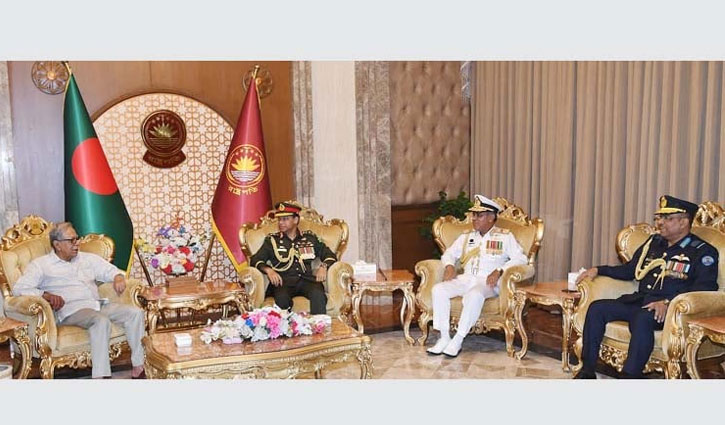Chiefs of three services meet President